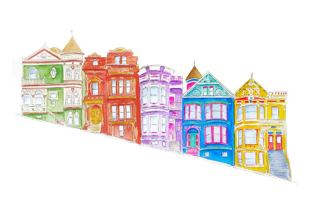 San Francisco Victorian Row Houses, Painted Ladies, Colorful ...