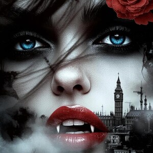 Hitchcock Vampire London Print: Retro Horror Film Poster (digital ...
