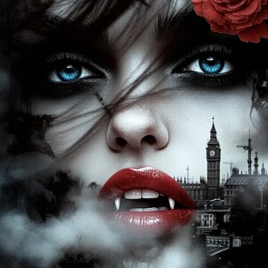 Hitchcock Vampire London Print: Retro Horror Film Poster (digital ...