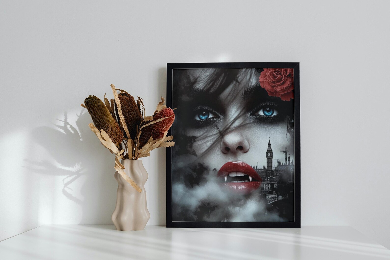 Hitchcock Vampire London Print: Retro Horror Film Poster (digital ...
