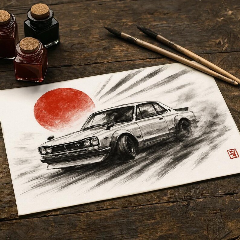 Toyota MR2 SW20 JDM Mug – Japanese Sumi-e Car Art • Unique Front/back ...