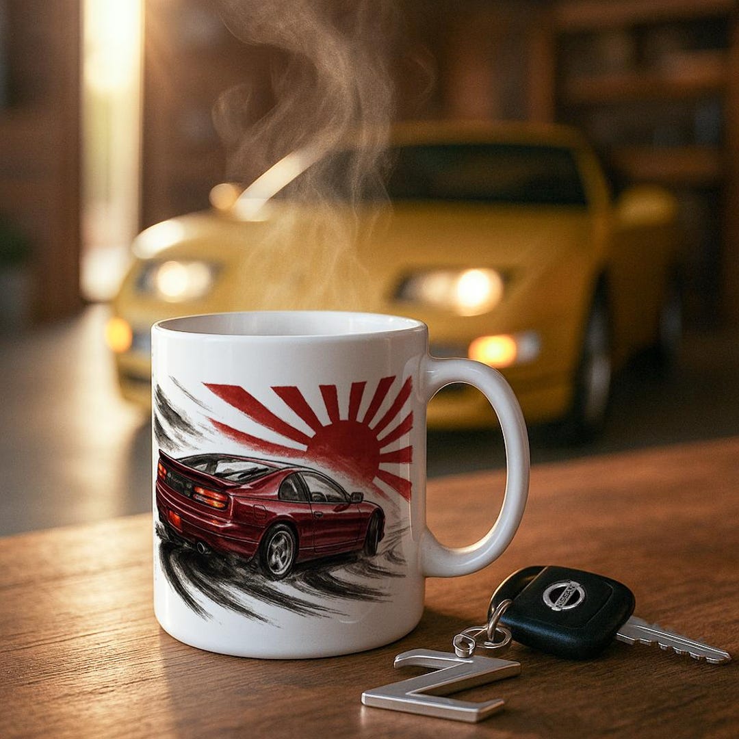 Nissan 300ZX Z32 JDM Mug – Japanese Sumi-e Car Art • Unique Front/back ...