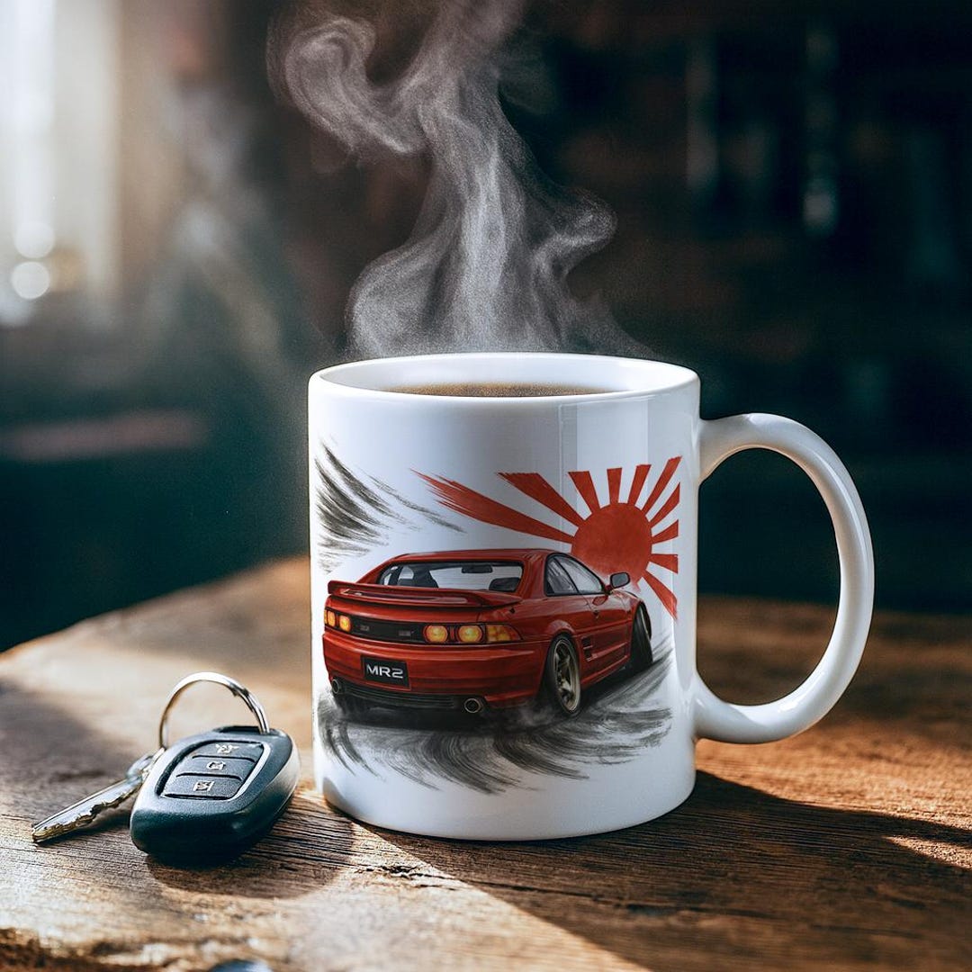 Toyota MR2 SW20 JDM Mug – Japanese Sumi-e Car Art • Unique Front/back ...