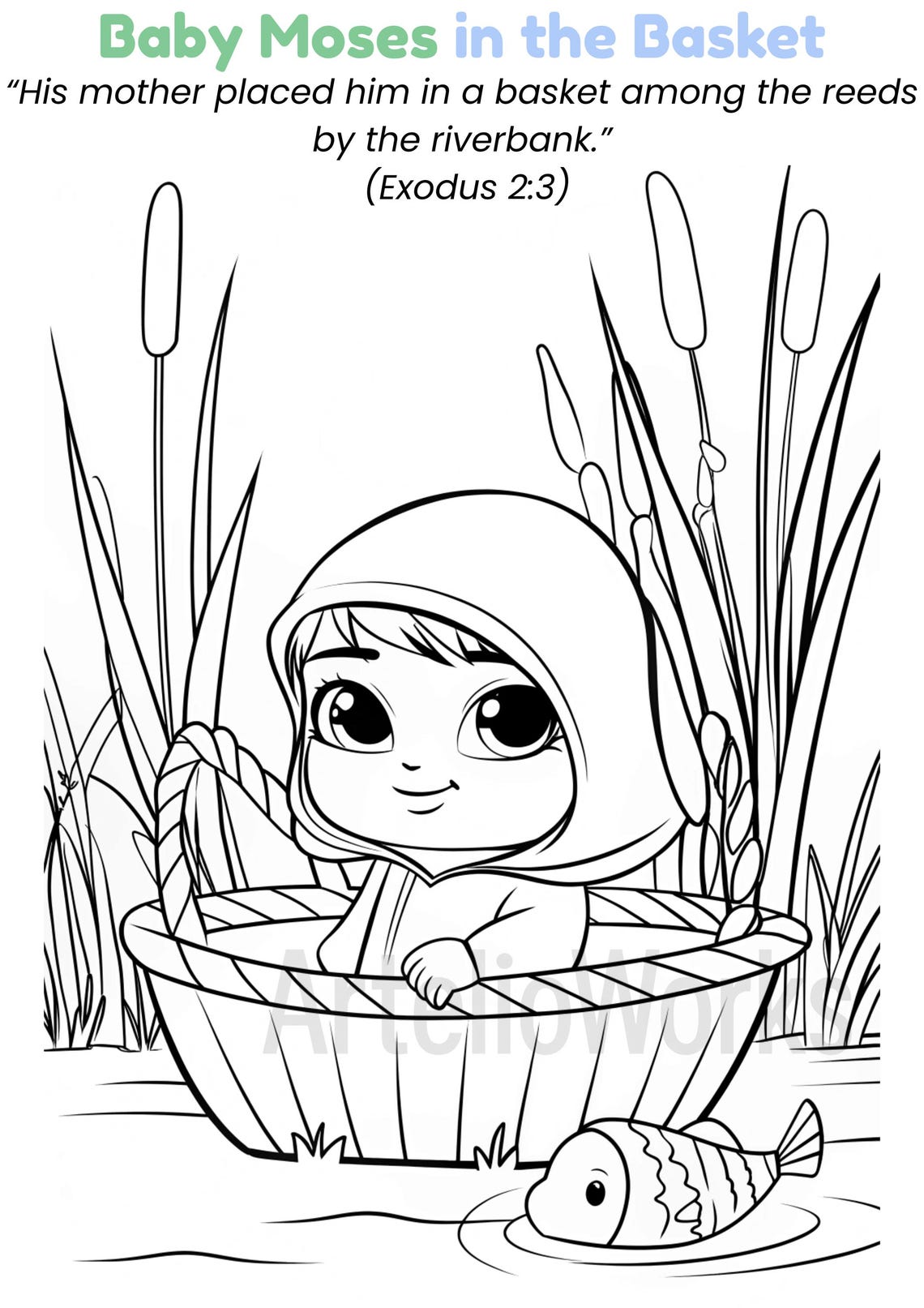 Bible Stories Coloring Book: 20 Christian Pages, Sunday School (PDF ...