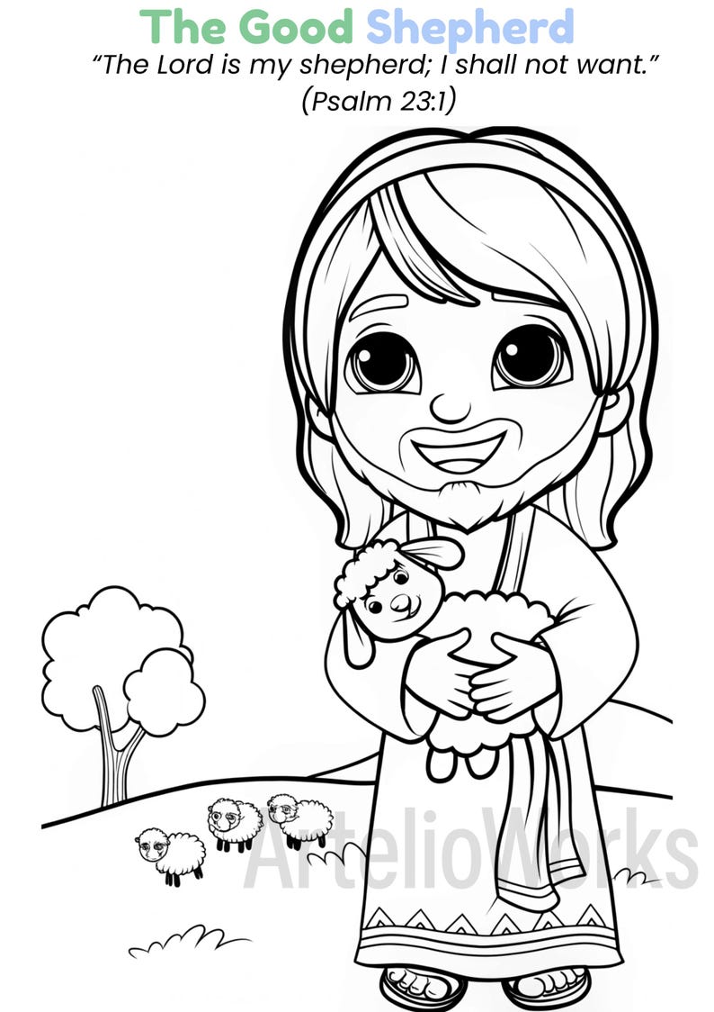 Bible Stories Coloring Book: 20 Christian Pages, Sunday School (PDF ...
