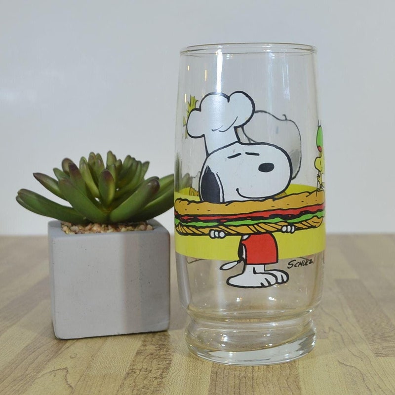 Snoopy Glass - Etsy