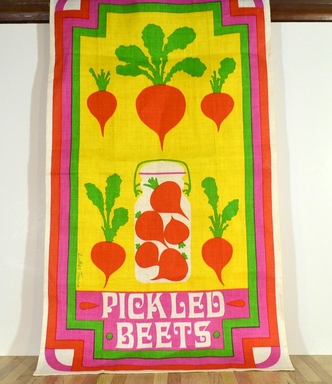 Rare Vintage Luther Travis Artist for Fallani and Cohn All Linen Tea ...