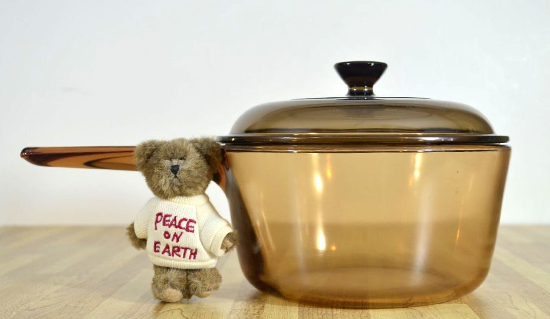 Vision Ware Amber Covered Sauce Pan Corning Visions Covered - Etsy
