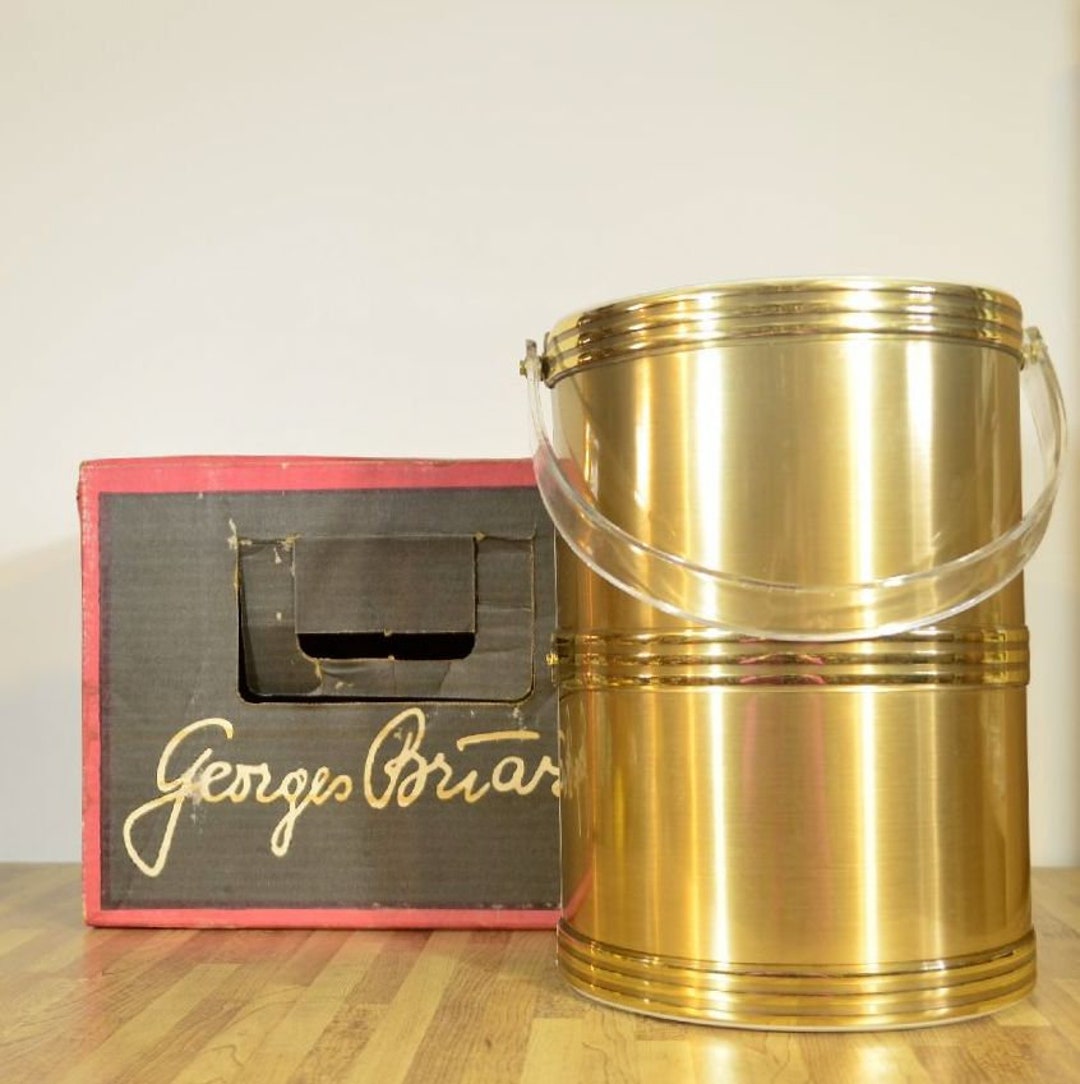 Gold Metallic Georges Briard Extra Large Ice Bucket With Original Box ...