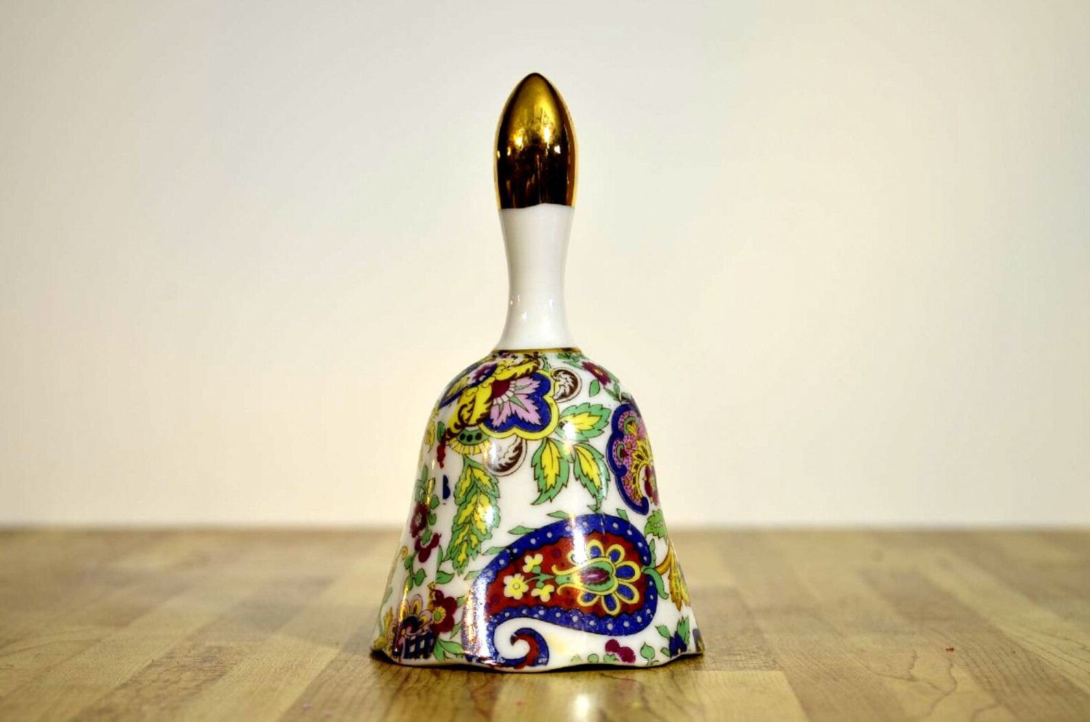Paisley Patterned Ceramic Bell Gold Tip Decorative Lefton - Etsy