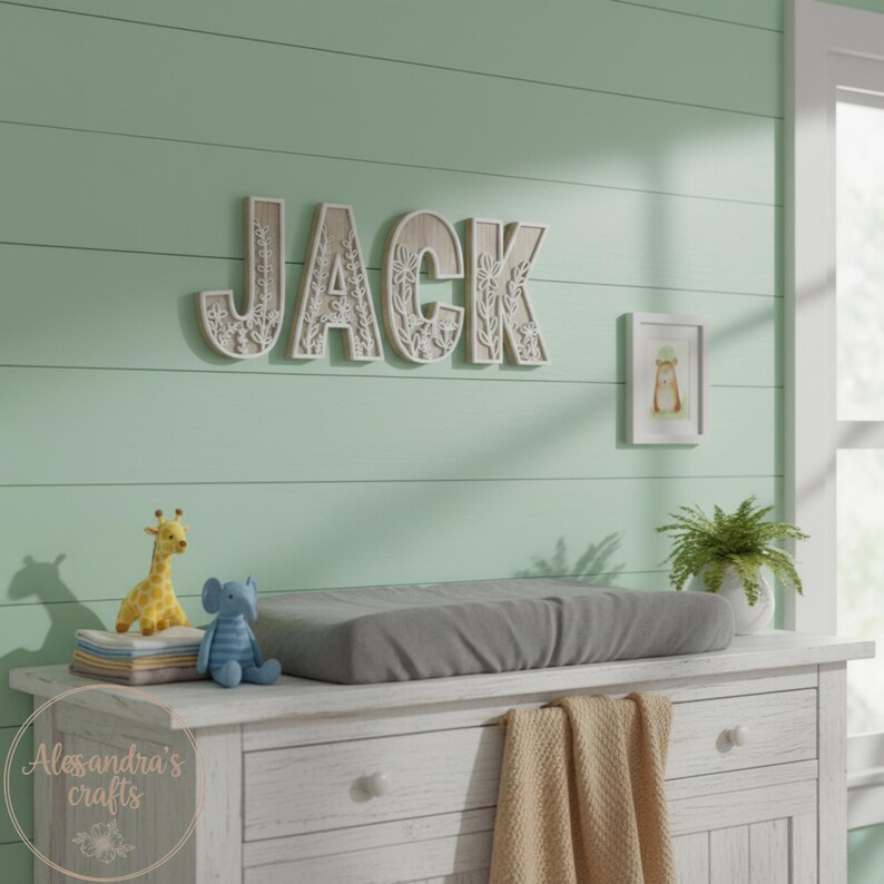Wooden Letters Home Decor 4.9" Carved Alphabet Decorative Letters for ...