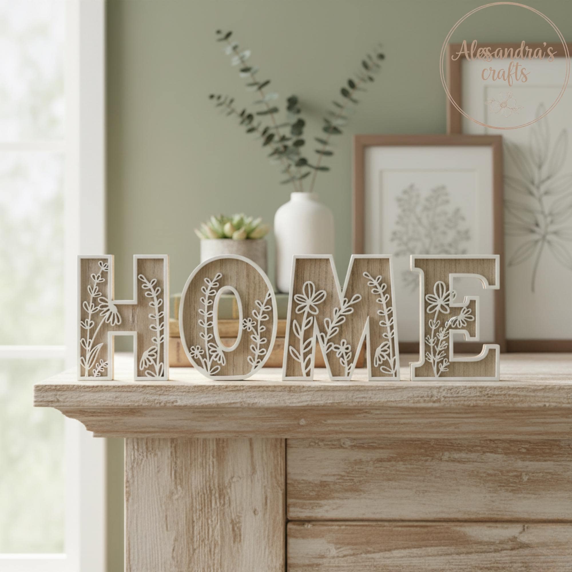 Wooden Letters Home Decor 4.9" Carved Alphabet Decorative Letters for ...