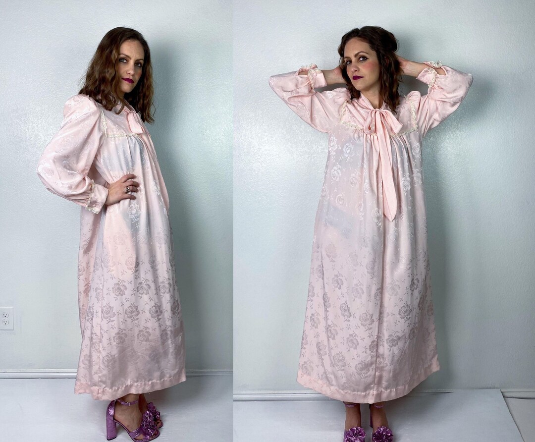 Vintage 80s Pastel Pink CHRISTIAN DIOR Neck Tie ROBE Md/lg Designer ...