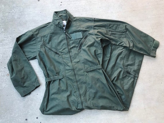 vintage US Air Force FLIGHT SUIT 46R boiler suit army… - Gem