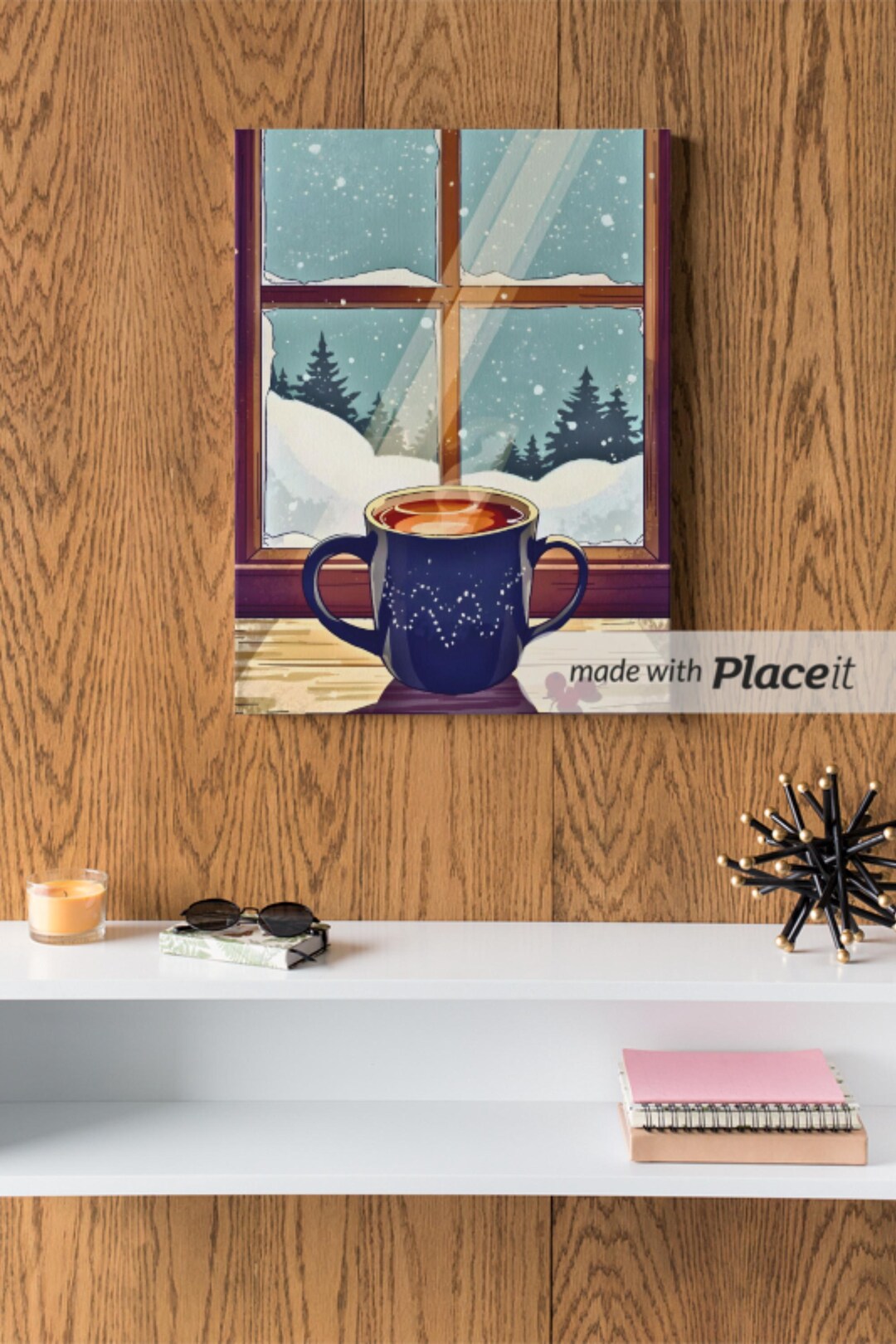 Cozy Winter Tea Art Print | Warm Teacup by Window Digital Download | - Etsy