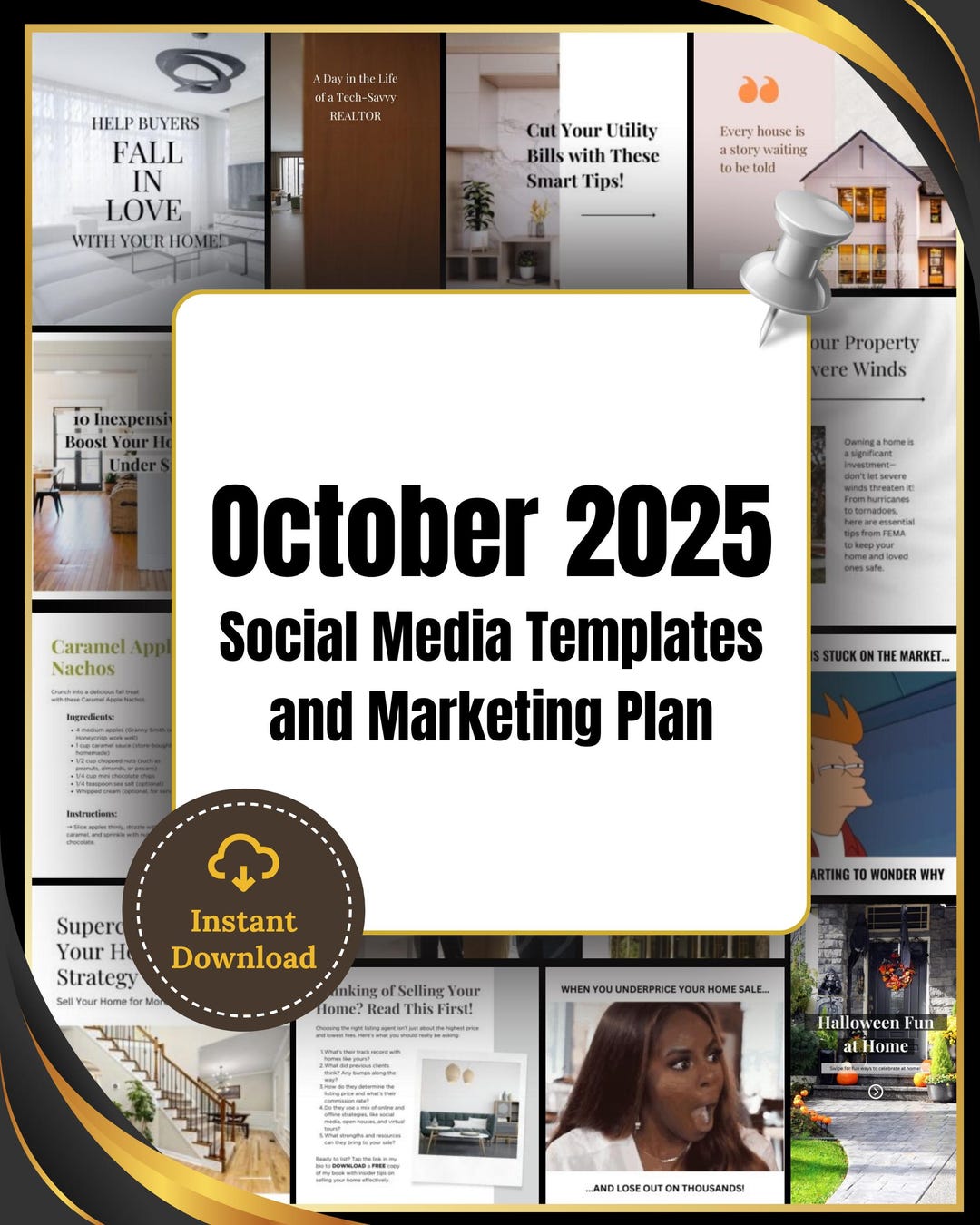 Fall Real Estate Marketing, Social Media Templates for Realtors, Real ...