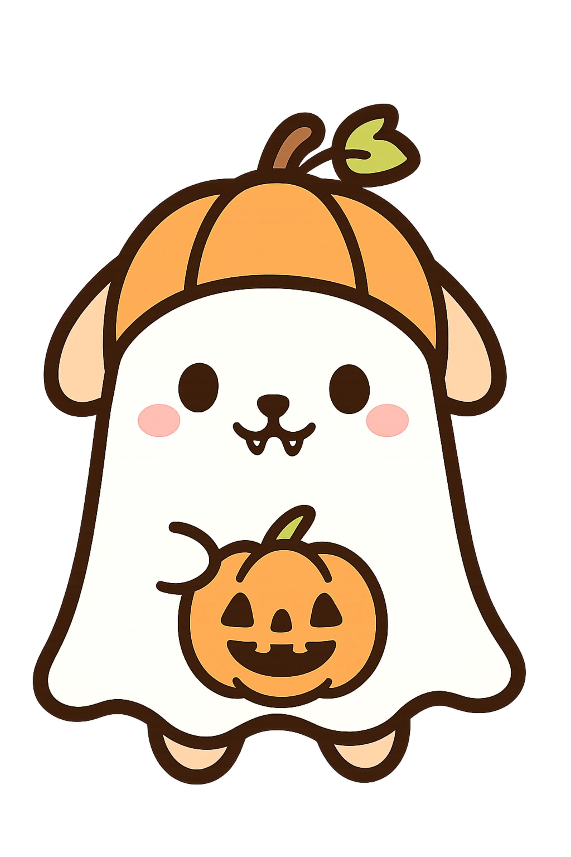 Cute Halloween Clipart Pack | Adorable Ghost, Black Cat, Pumpkin House ...