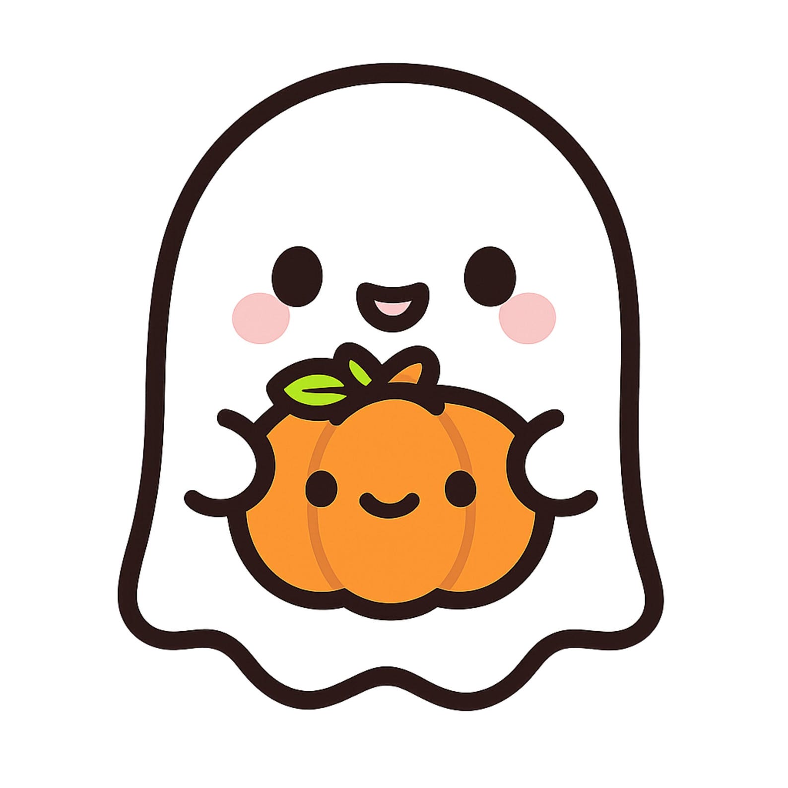 Cute Halloween Clipart Pack | Adorable Ghost, Black Cat, Pumpkin House ...