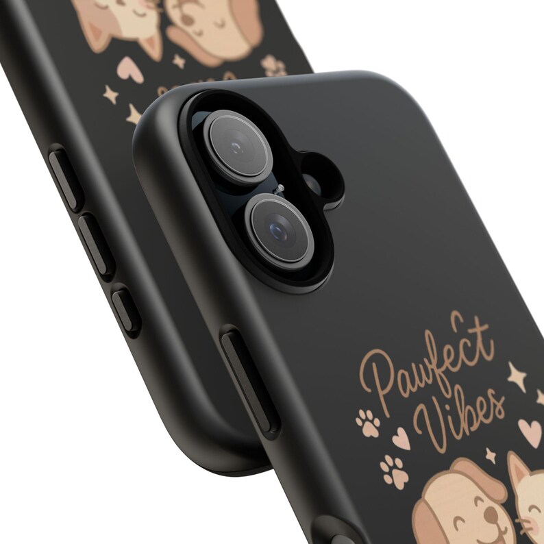 Cute Pet Phone Case, Pawfect Vibes Design, Dog Cat Lover Gift, Animal ...