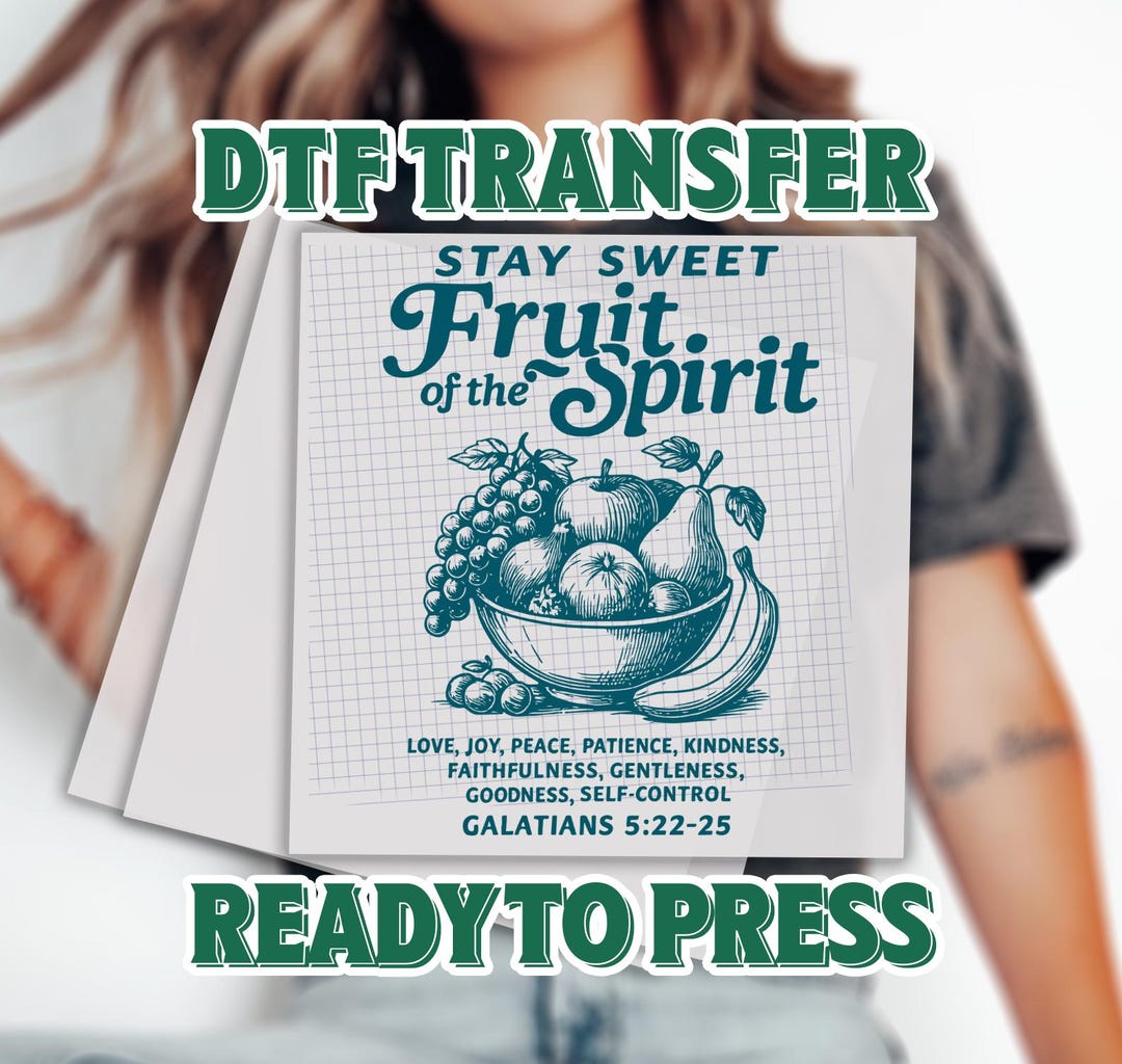 Fruit of the Spirit DTF, Christian Dtf, Vintage Faith DTF, Bible Verse ...