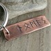 Rustic Copper Viking Runes Keychain Elder Futhark Runes Hand Stamped ...