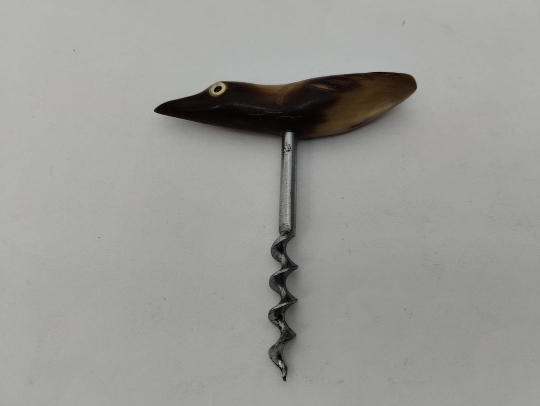 Vintage Carved Horn Handled Bird Corkscrew With Glass Eyes - Etsy