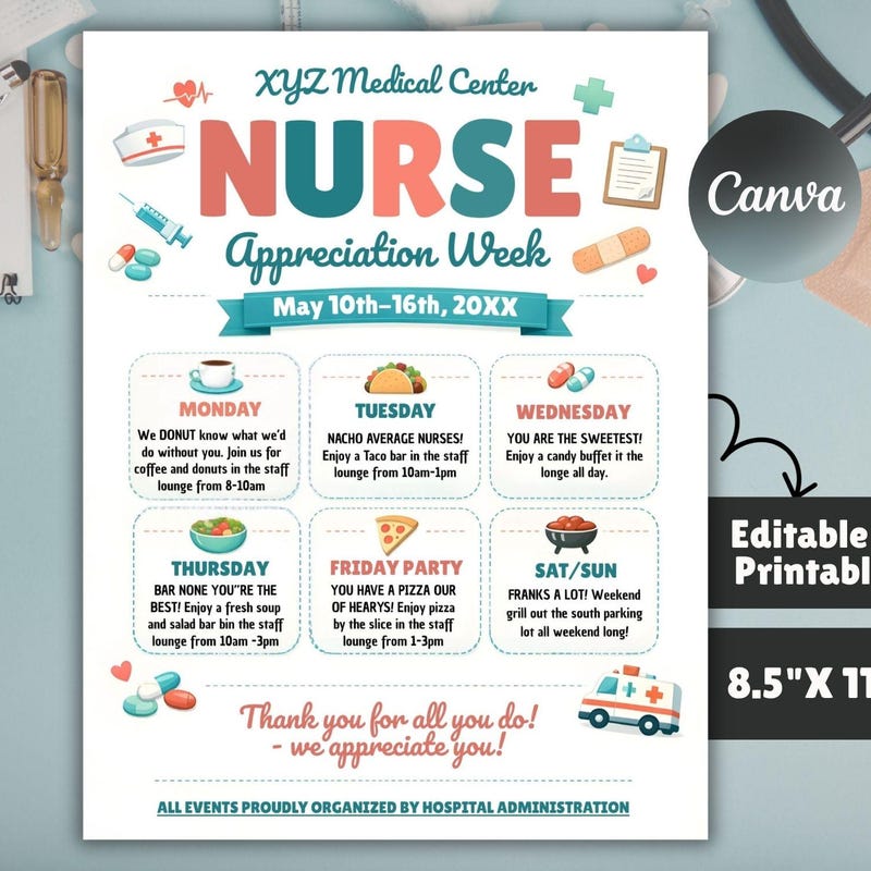 Nurses Week Printables - Etsy