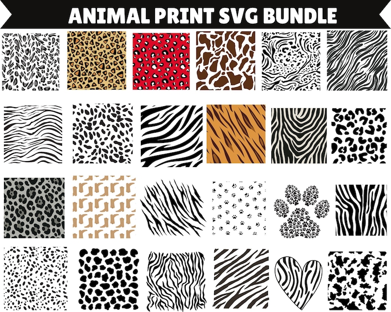 Animal Print SVG Bundle, Animal Print PNG, Animal Print Clipart ...