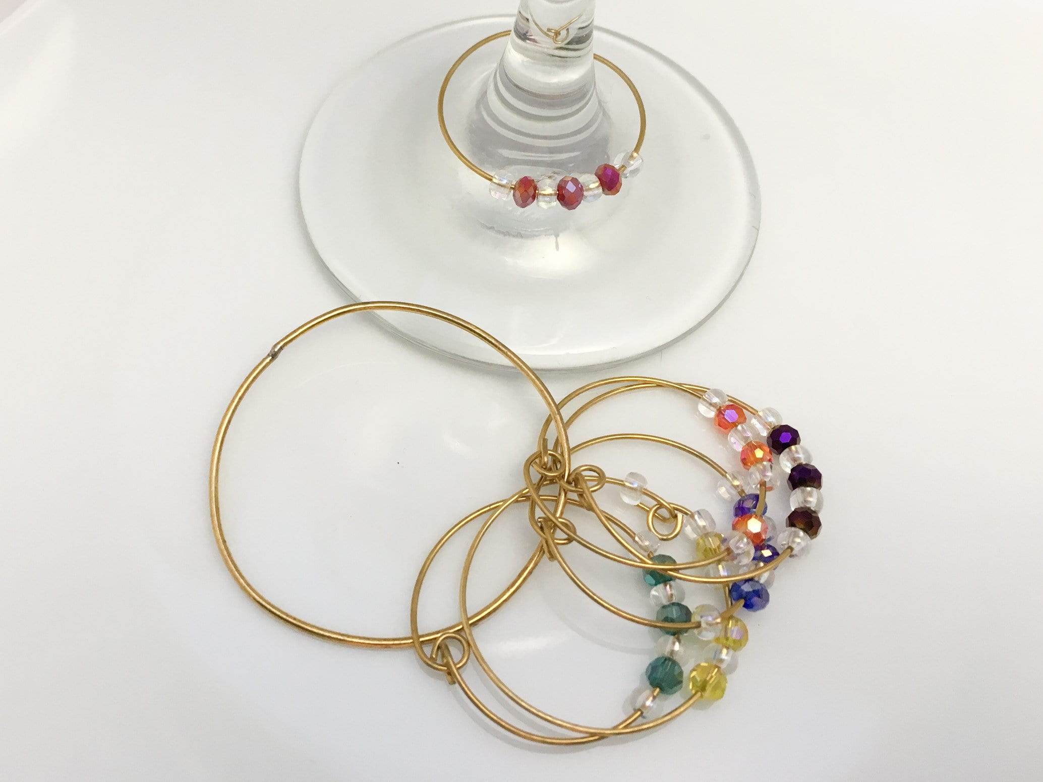 Beaded Wine Glass Stem Charms - Set of 6 (MX-13007-009) - Etsy