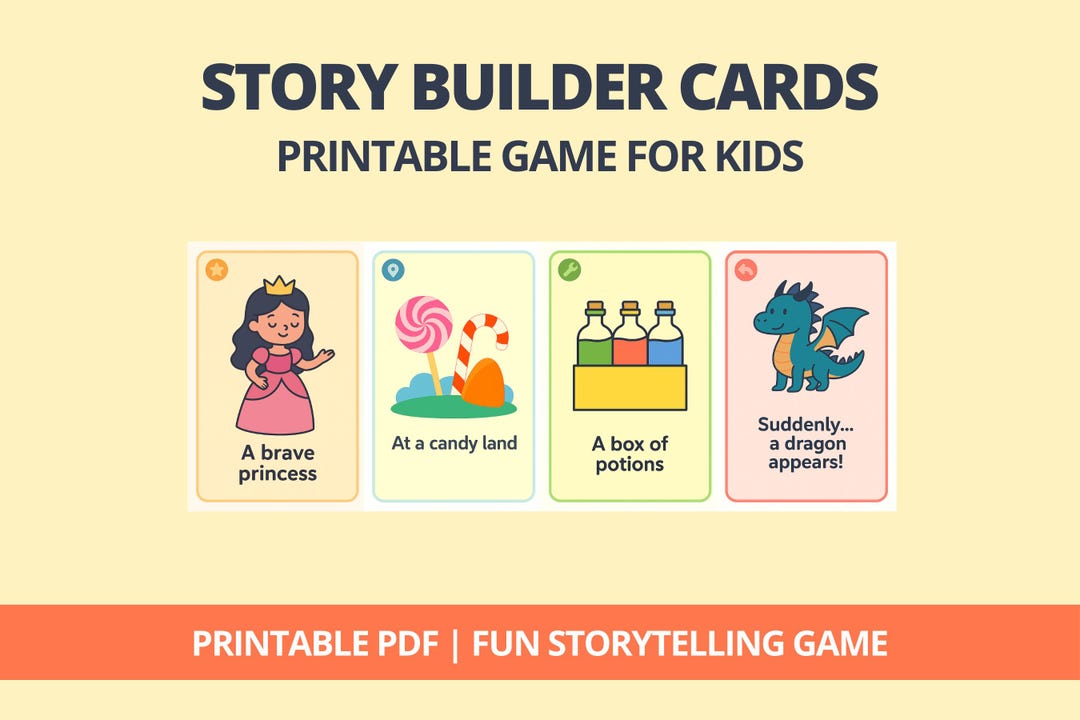 Printable Story Builder Cards: Kids Storytelling Game, Creative Writing ...