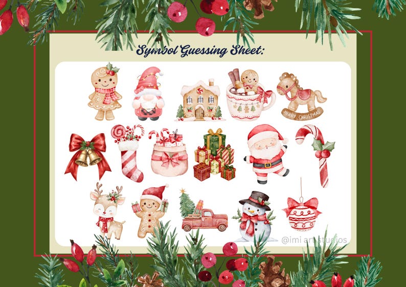 Guess That Symbol - A4 Printable Christmas Card Game (digital Download ...