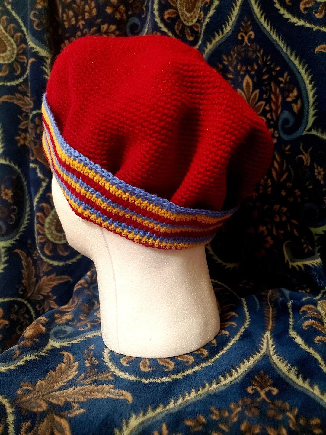 Roman Smoking Cap in Crochet Wool 1861 - Etsy