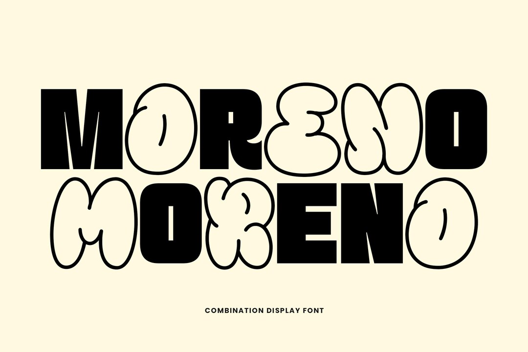 Moreno | Combination Display Font - Etsy
