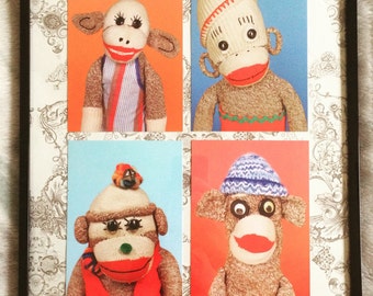 Sock Monkey Art - Etsy