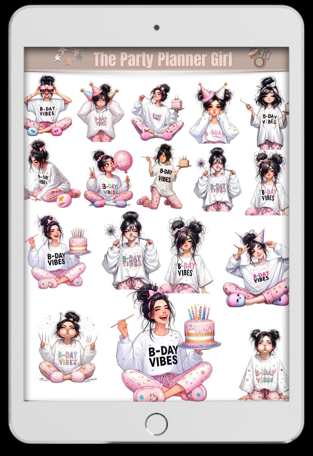 Birthday Girl Clipart, B-day Vibes PNG (digital File) - Etsy