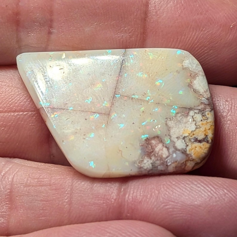 Spencer Idaho Opal - 30.6 Ct - Solid - White Body Color - Etsy