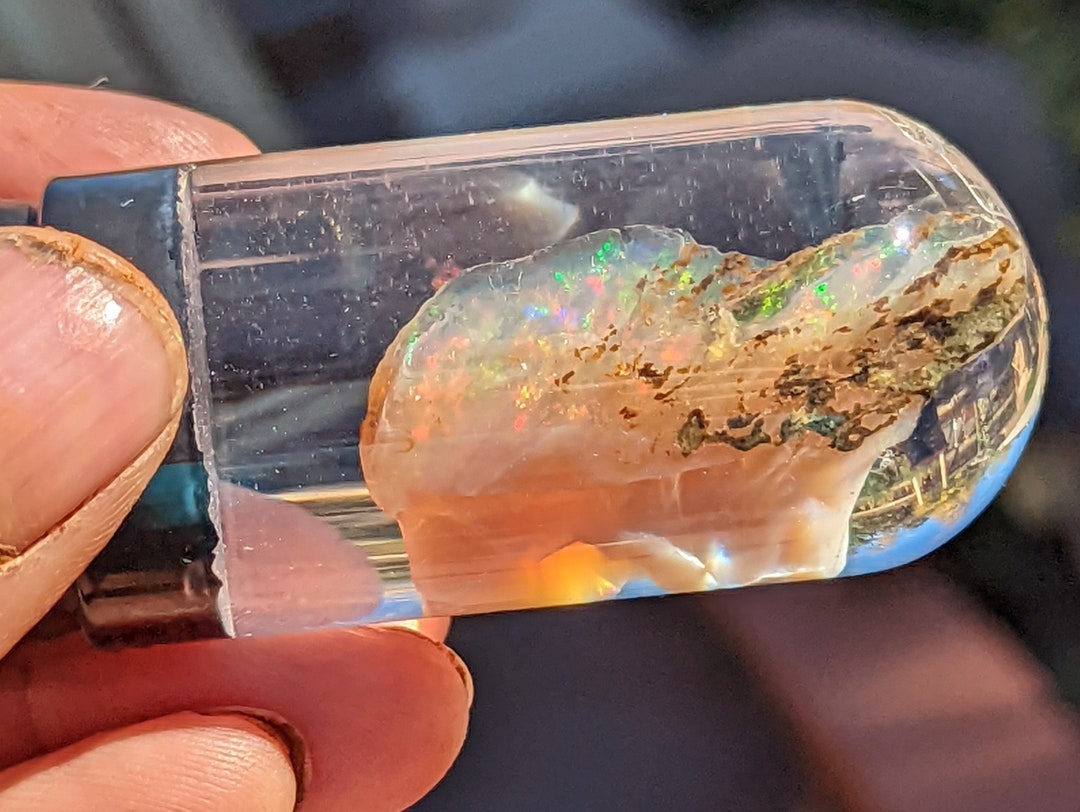 Virgin Valley Nevada Opal - 51 CTS. - Wet, With Glass Dome - Etsy