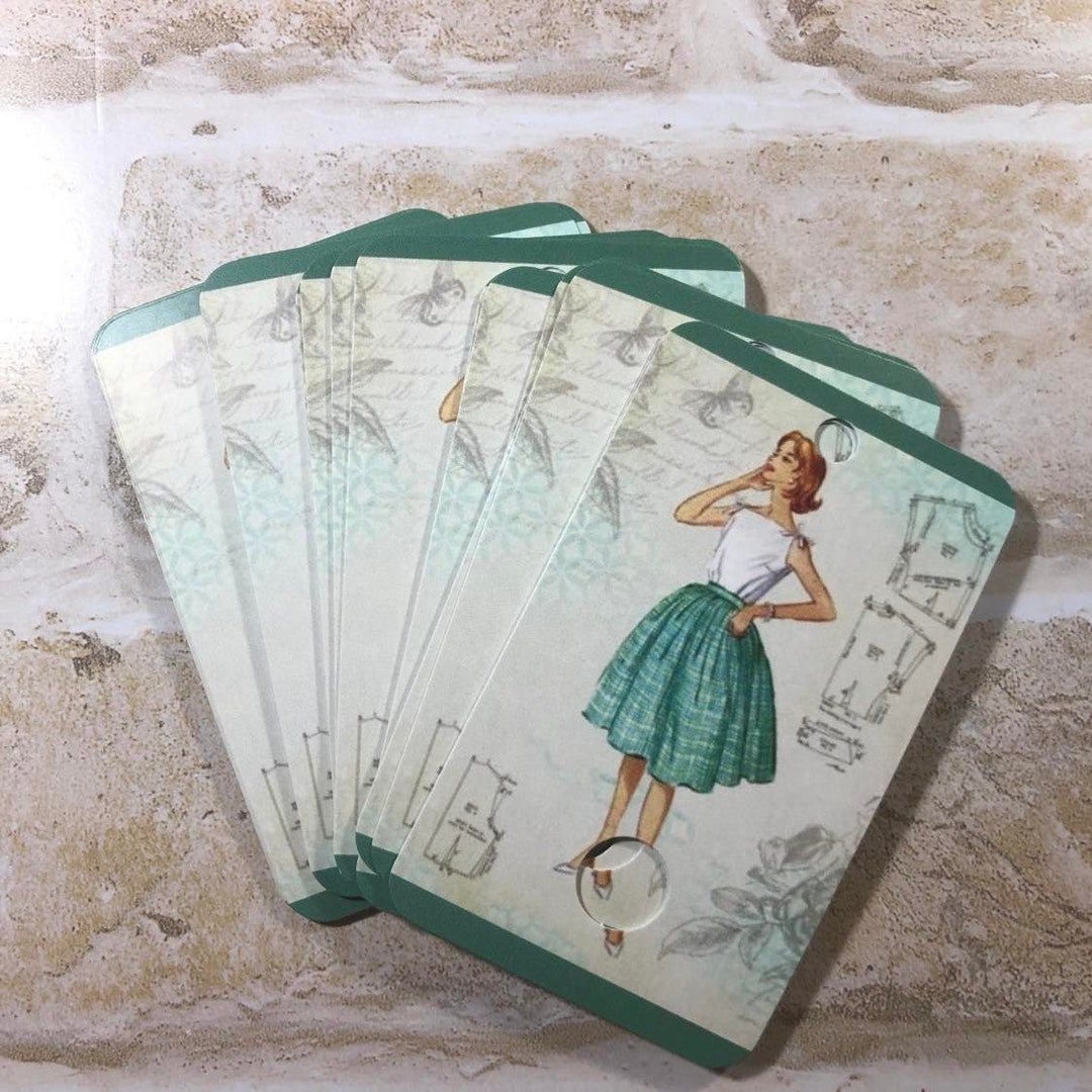 Thread Floss Drops Pack of 20 Vintage Themed Lady in Green Thread ...