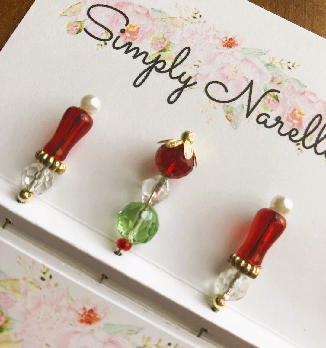 Red and Gold Counting Pins for Cross Stitch, Decorative Pins for Pin ...