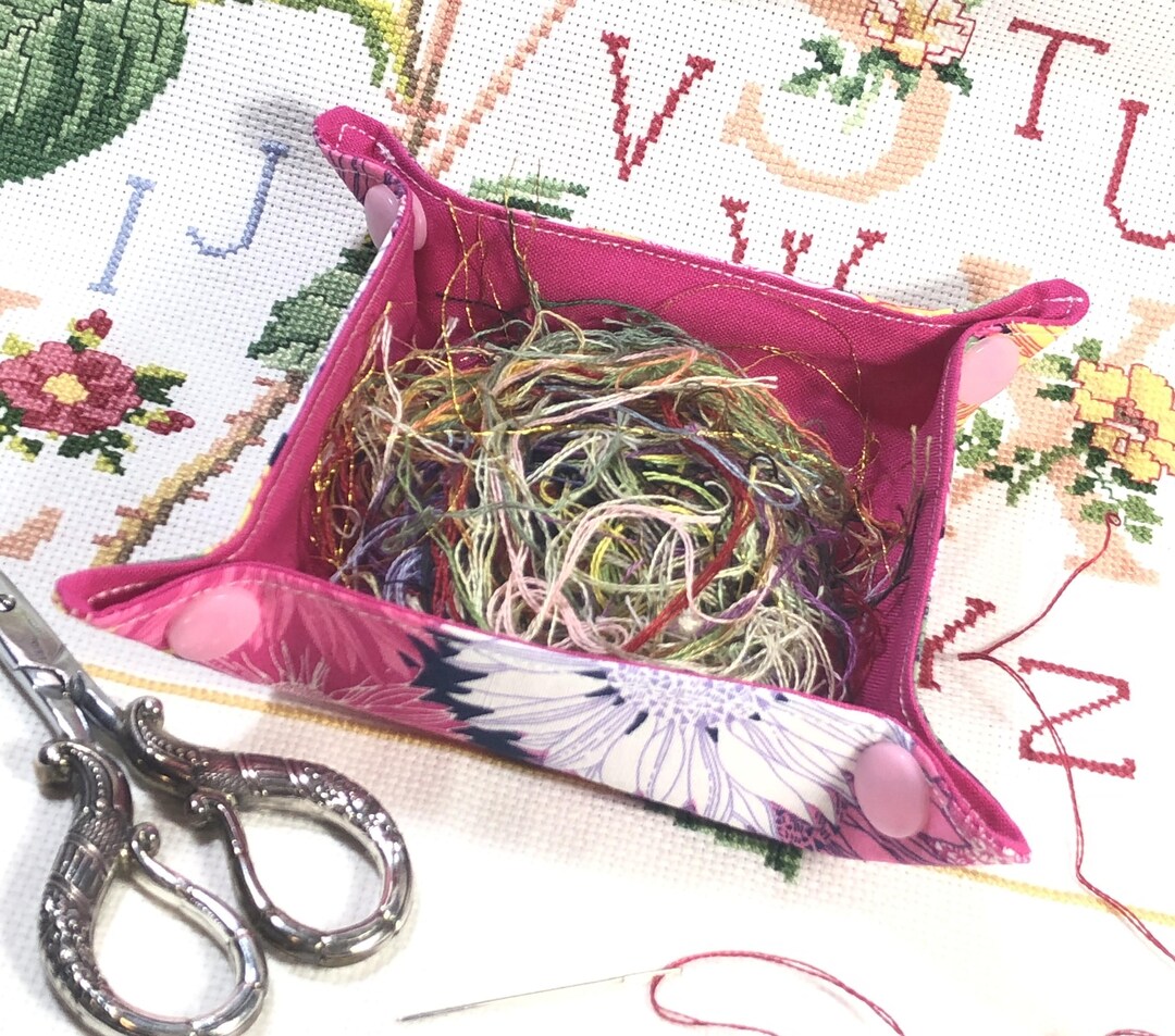 ORTS Container / Thread Catcher - Pretty Pink Flowers - Etsy