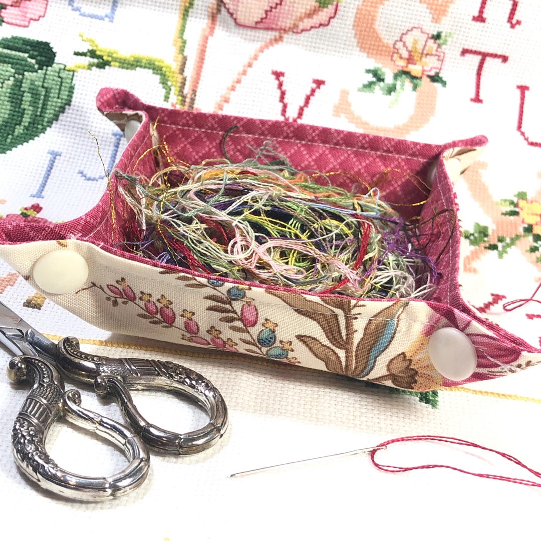 ORTS Container / Thread Catcher - Pink Floral - Etsy