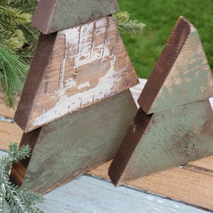 Mini Wood Christmas Trees Small Farmhouse Trees Holiday Decor Rustic ...
