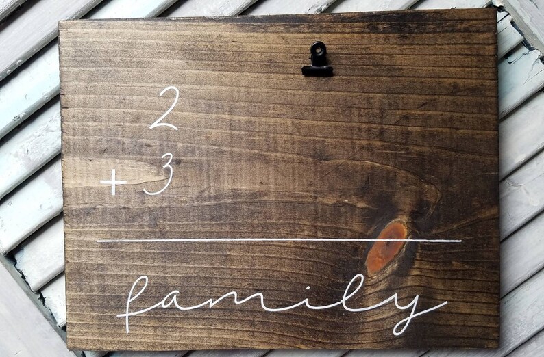 23 family sign Family number clip frame wood sign | Etsy