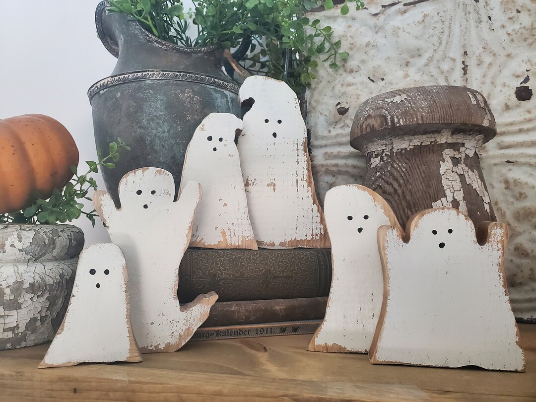 Ghost Sets Choose Ghost Group Mini Wood Ghosts Halloween Tray - Etsy
