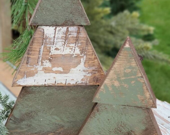 Mini Wood Christmas Trees Small Farmhouse Trees Holiday Decor Rustic ...