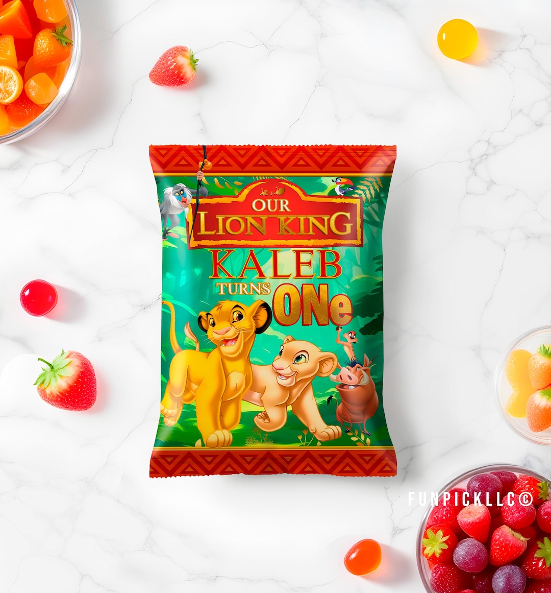 Lion King Fruit Snack Wrapper: Simba Party Favor, DIY Treat Label ...