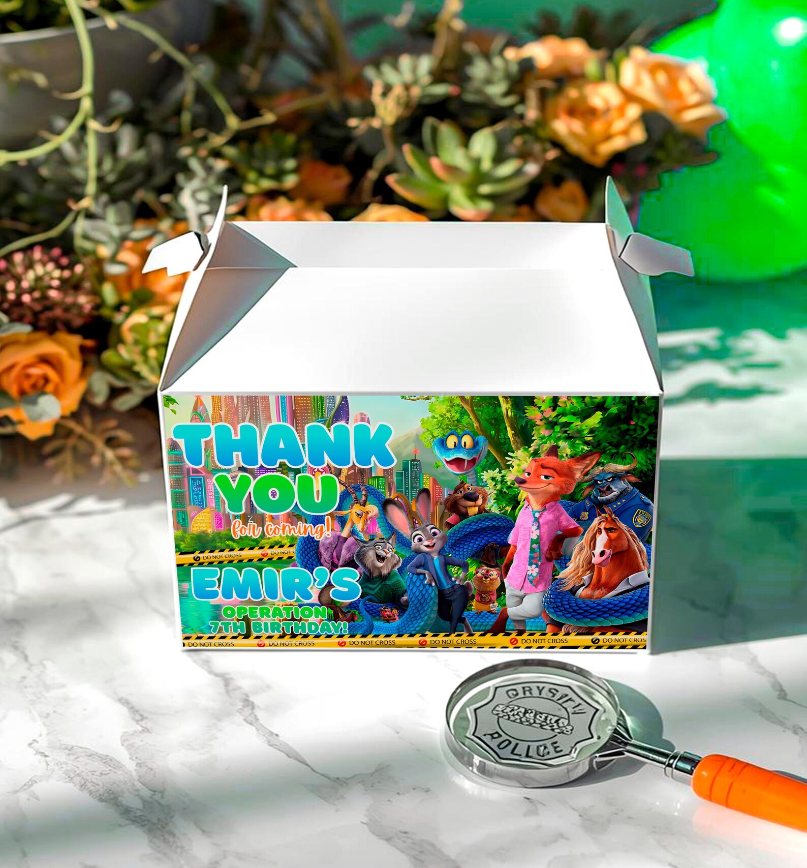 Zootopia Gable Box Label: City Animals Party Favor Box, (digital ...