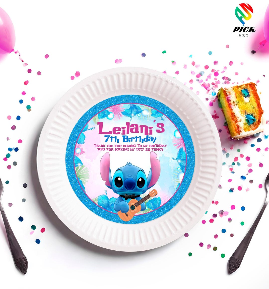 Lilo and Stitch Charger Plate Insert: Tropical Party Decor (digital ...