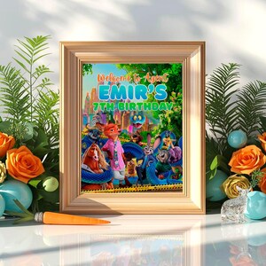 Zootopia Welcome Sign: Door Poster Entrance Birthday Party Decor ...
