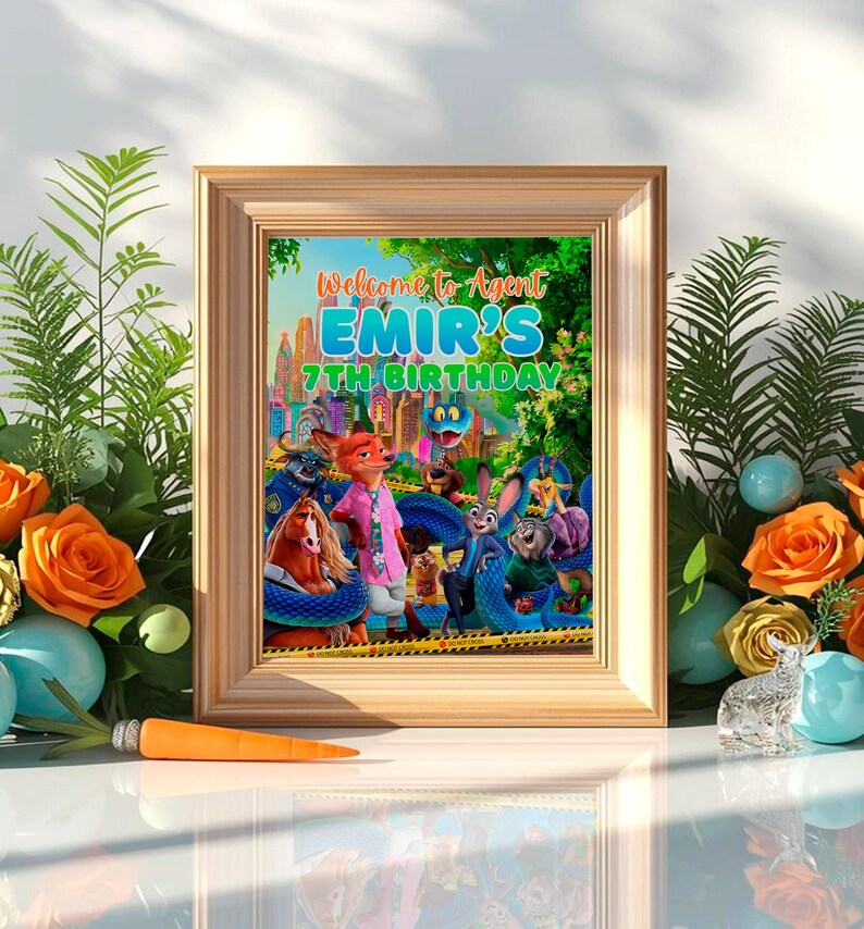 Zootopia Welcome Sign: Door Poster Entrance Birthday Party Decor ...